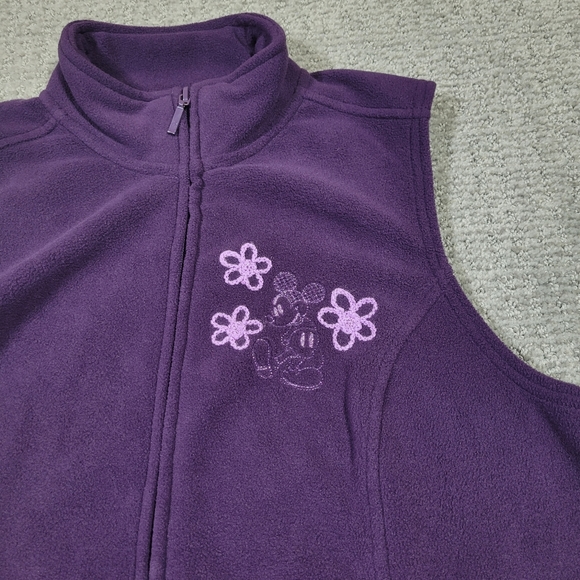 Disney | Tops | Mickey Mouse Fleece Zip Up Vest Womens Medium Disney ...